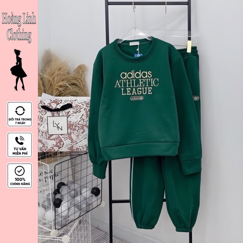 BỘ NỈ DAS ATHLETIC MẦU XANH RÊU, BỘ NỈ THỂ THAO NỮ - Hoàng Linh ...