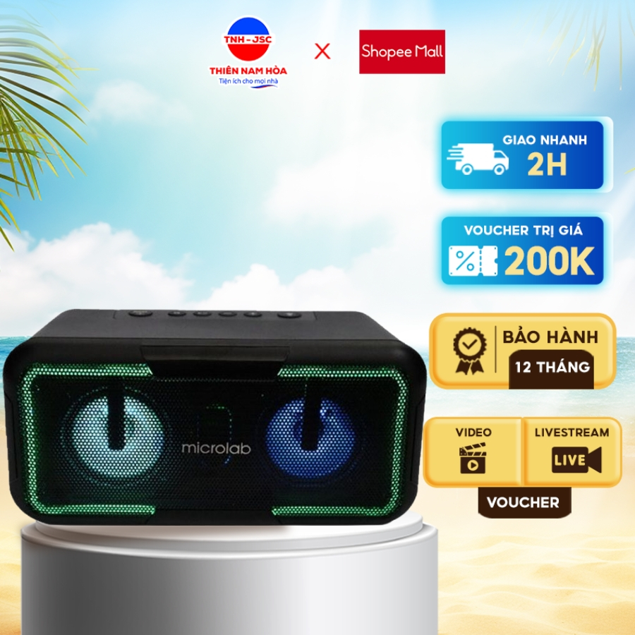 LOA VI TÍNH XÁCH TAY MICROLAB BP11 - Bluetooth - 1800 MA- LED đổi màu - Hàng chính hãng - BH ...