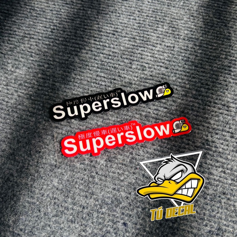 Tem Logo Sticker chữ Superslow Phối Màu Đỏ Đen Tem Dán Được Trên Mọi ...