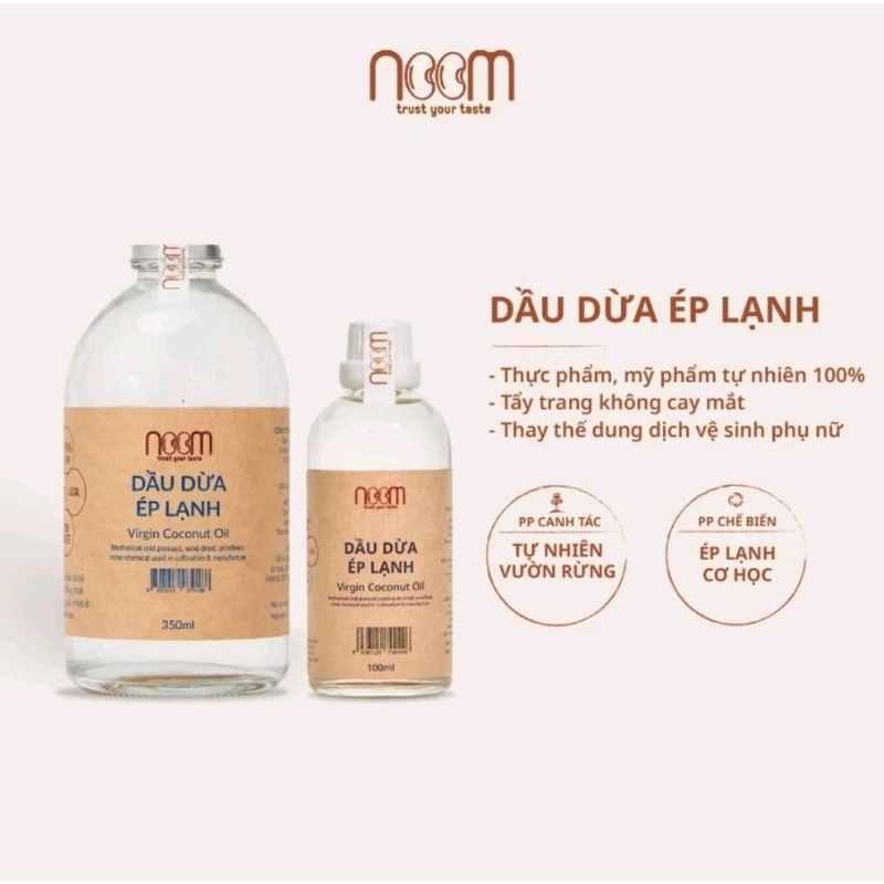 [100ml/350ml tặng nắp bóp giọt/vòi nhấn] Dầu Dừa Ép Lạnh Nguyên Chất ...