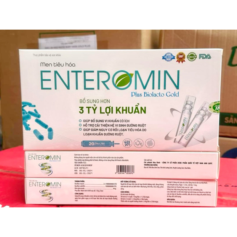 20 ống Men + Kẽm - Men Tiêu Hoá ENTEROMIN PLUS Biolacto GOLD - Men vi sinh Enterogermina - Men ...