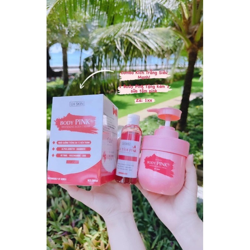 KEM BODY PINK 300g Tặng kèm 1 sữa tắm 100ml giúp da trắng hồng | Shopee ...