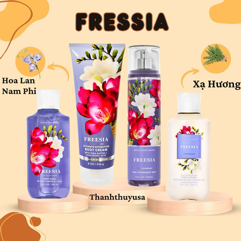 [ FREESIA ] Bộ Sản Phẩm Sữa Tắm - Lotion - Body Mist Xịt Thơm Toàn Thân ...
