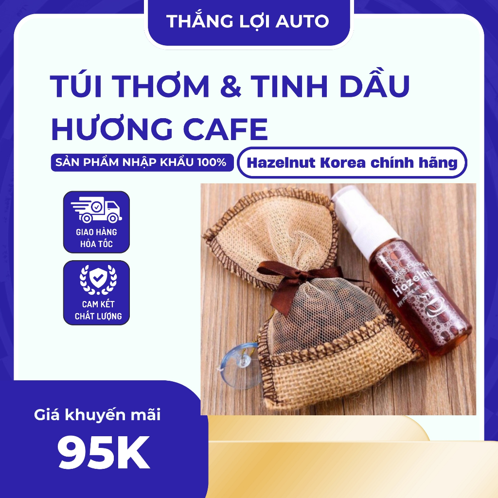 Túi thơm treo xe kèm tinh dầu hương Cafe Hazelnut Korea-Túi Thơm Cafe ...