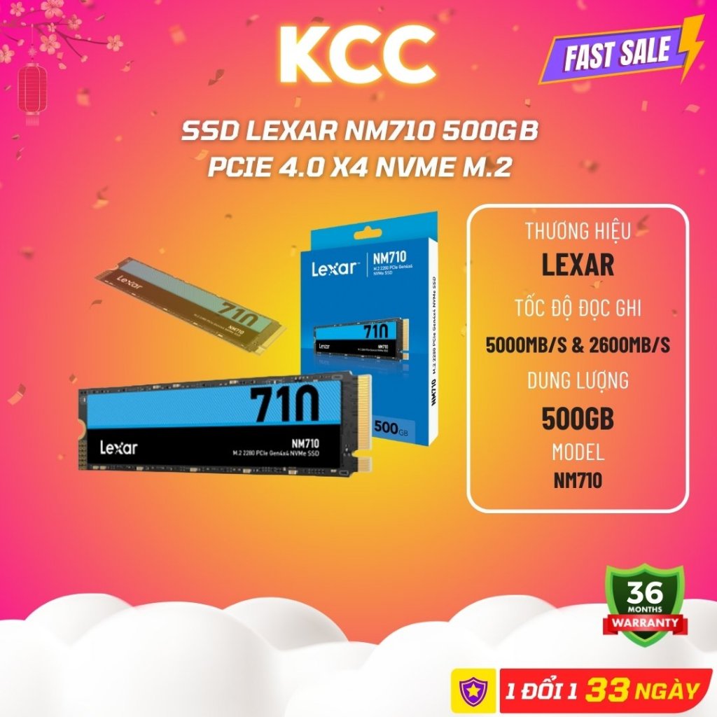 SSD Lexar NM710 500GB – PCIe 4.0 x4 NVMe M.2 (LNM710X500G-RNNNG ...