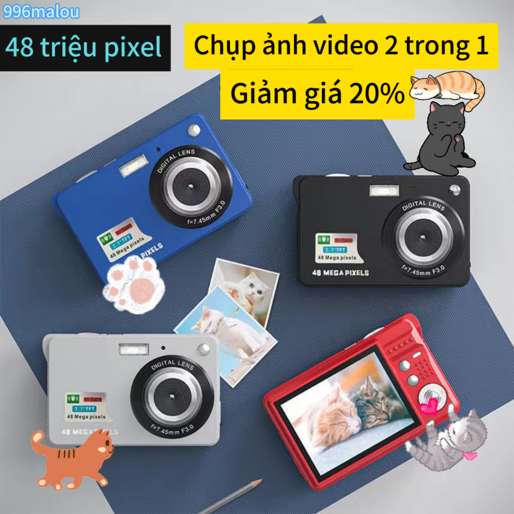 [Tặng thẻ nhớ] Máy ảnh kĩ thuật số digital mini camera v2 - quay, chụp ...