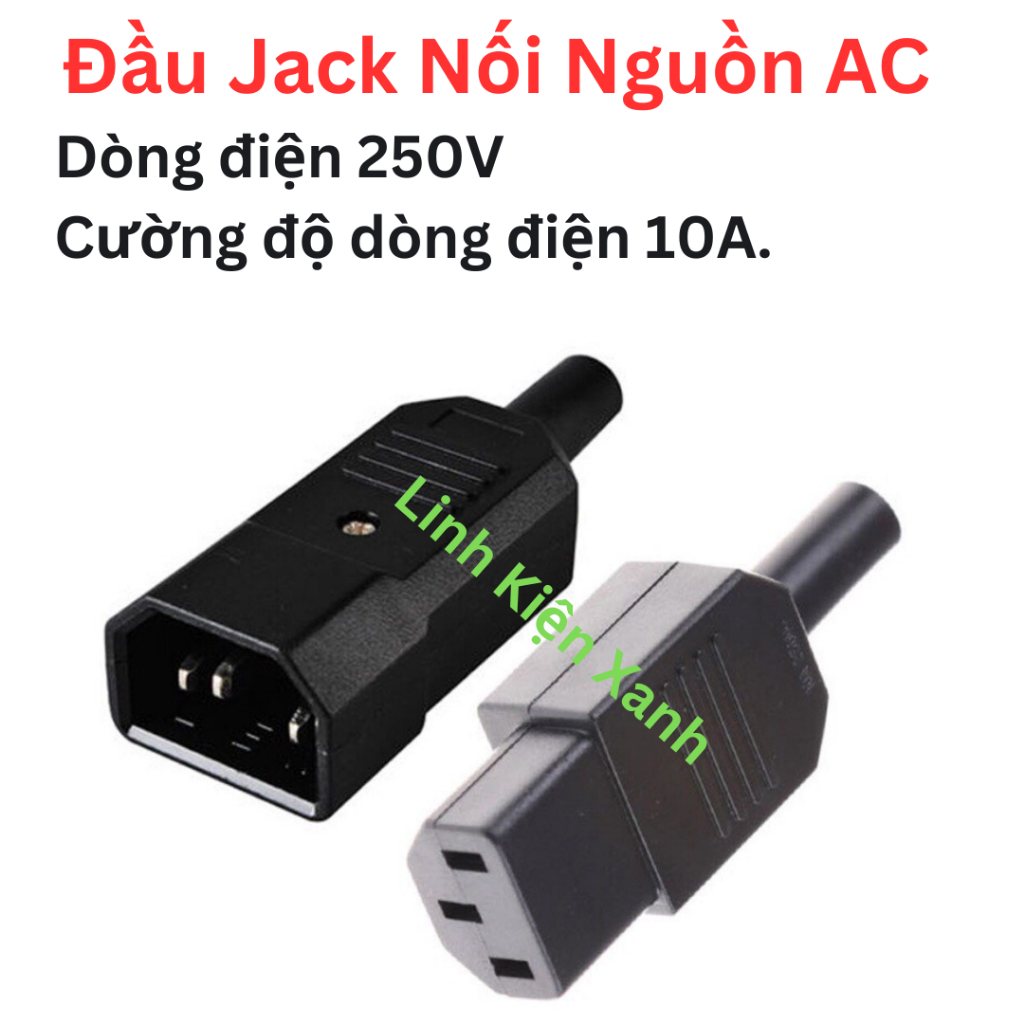 Đầu Jack Nối Nguồn AC 3 Chân Loại Đực Cái chịu được dòng điện 250V ...