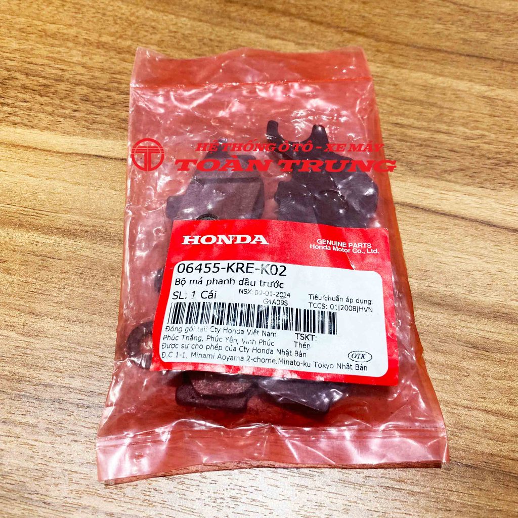 Bộ má phanh dầu trước SH Mode sx từ 01/05/2020-2024 chính hãng Honda ...