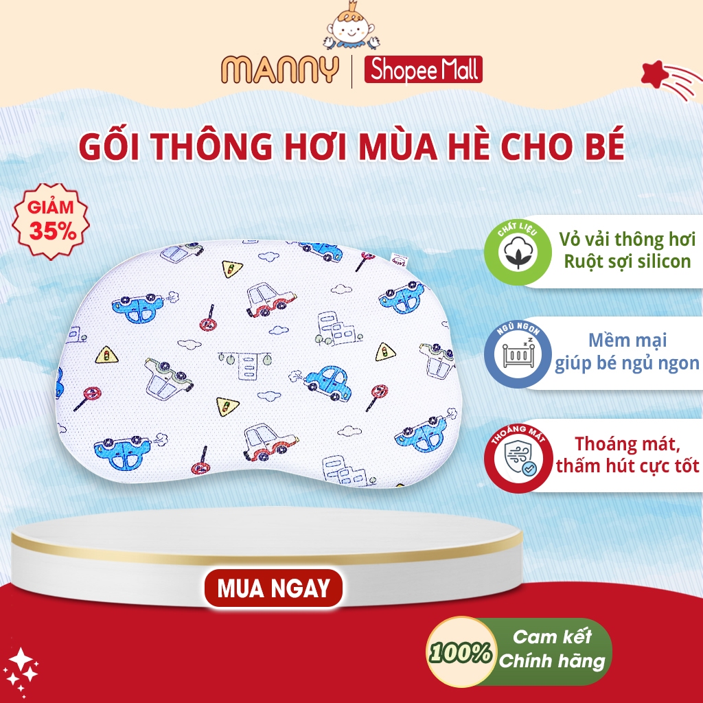 Gối Thông Hơi Mùa Hè Cho Bé Zeloo Chẩt Liệu Vải Thông Hơi, Ruột Silicon ...