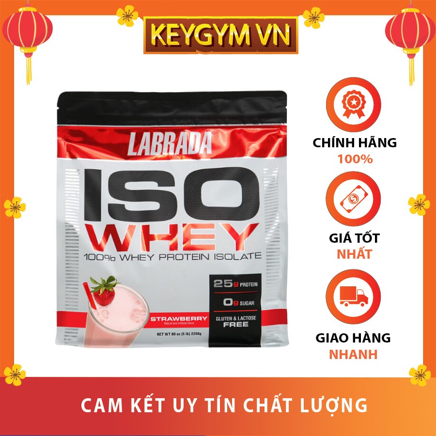 [Hàng BBT] Labrada ISO WHEY (2.3KG), 25g Whey Protein Isolate, Hỗ Trợ Tăng Cơ,Giảm Mỡ, Không ...
