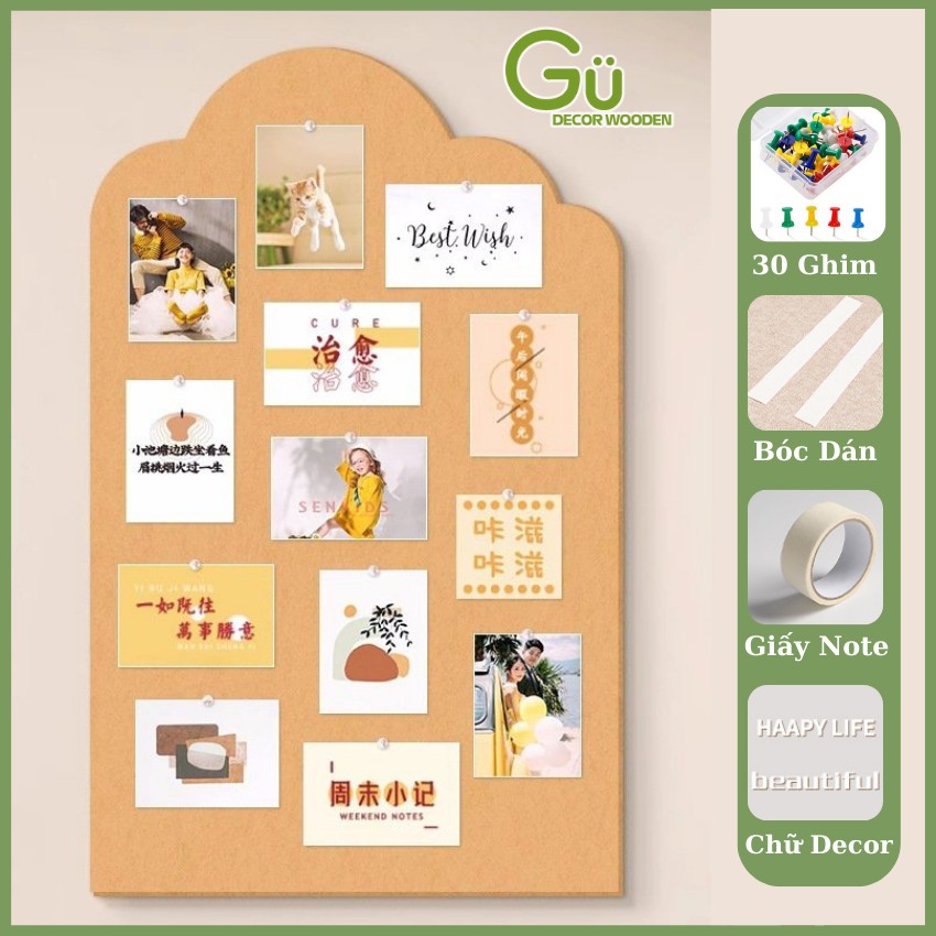 Bảng ghim nỉ tấm dán tường, Bảng ghi chú decor bàn học treo ảnh giấy ...