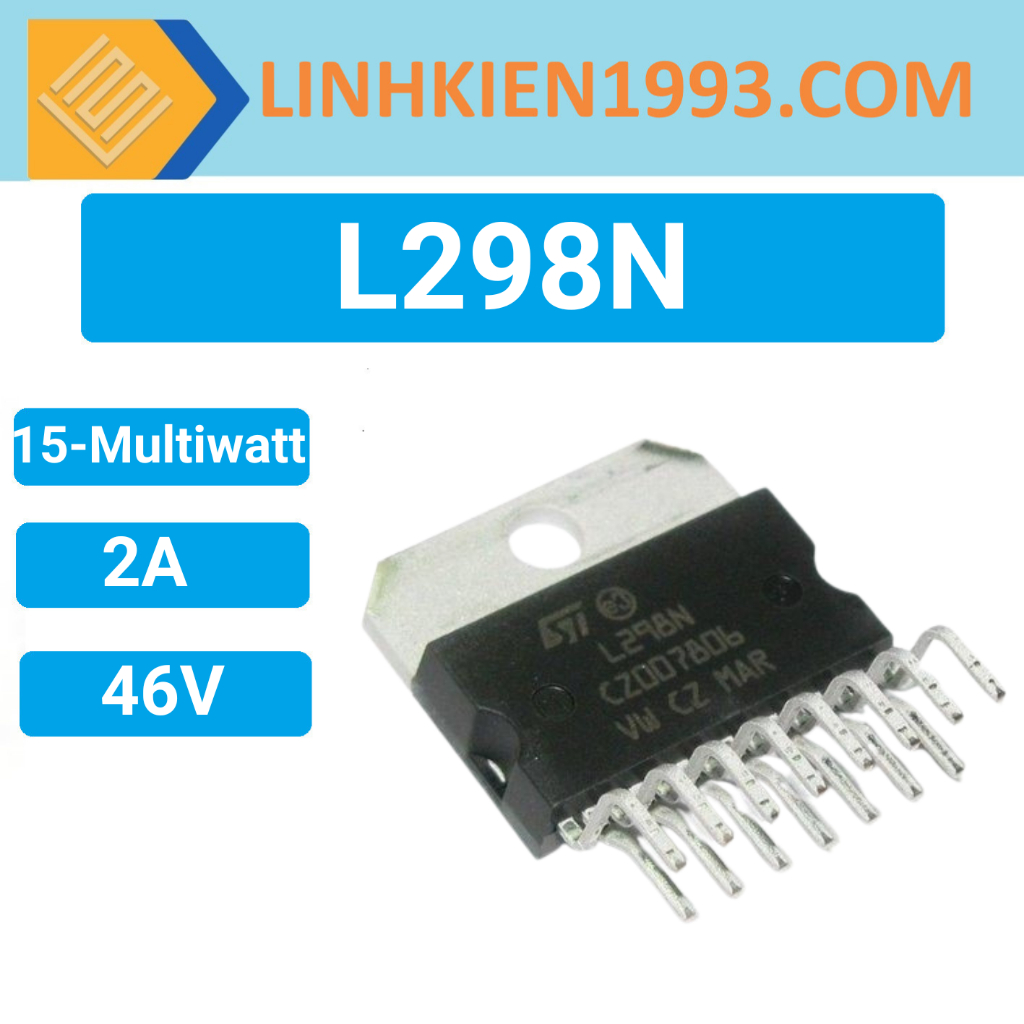 L298N IC Điều Khiển Động Cơ Có Chổi Than 46V 2A 15-Multiwatt | Shopee ...