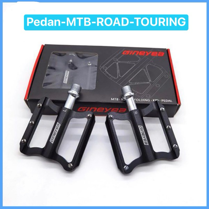 Bàn đạp Pedan Gineyea/ Pedal xe đạp thể thao Road/MTB 2 bạc đạn hợp kim nhôm cao cấp,gai chống ...