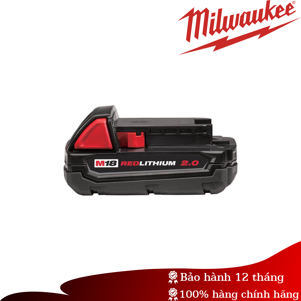 Pin 18V 2.0Ah Milwaukee M18B2 chính hãng, giá tốt, bảo hành 1 năm ...