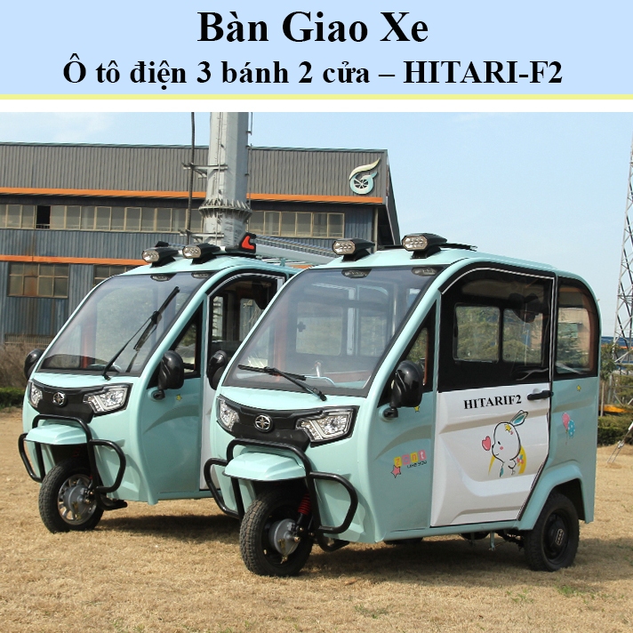 Xe điện 3 bánh cabin Hitari-F2, Xe điện ba bánh có cửa, Khung thép chắc ...