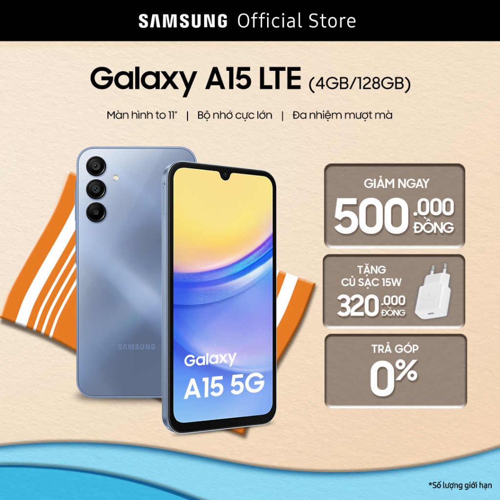Điện thoại Samsung Galaxy A15 LTE 8GB/128GB | Shopee Việt Nam