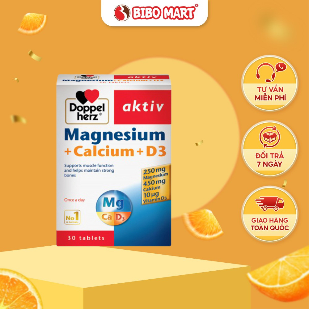 Viên Uống Bổ Sung Canxi Phòng Ngừa Loãng Xương Doppelherz Magnesium + Calcium + D3 Hộp 30 Viên ...