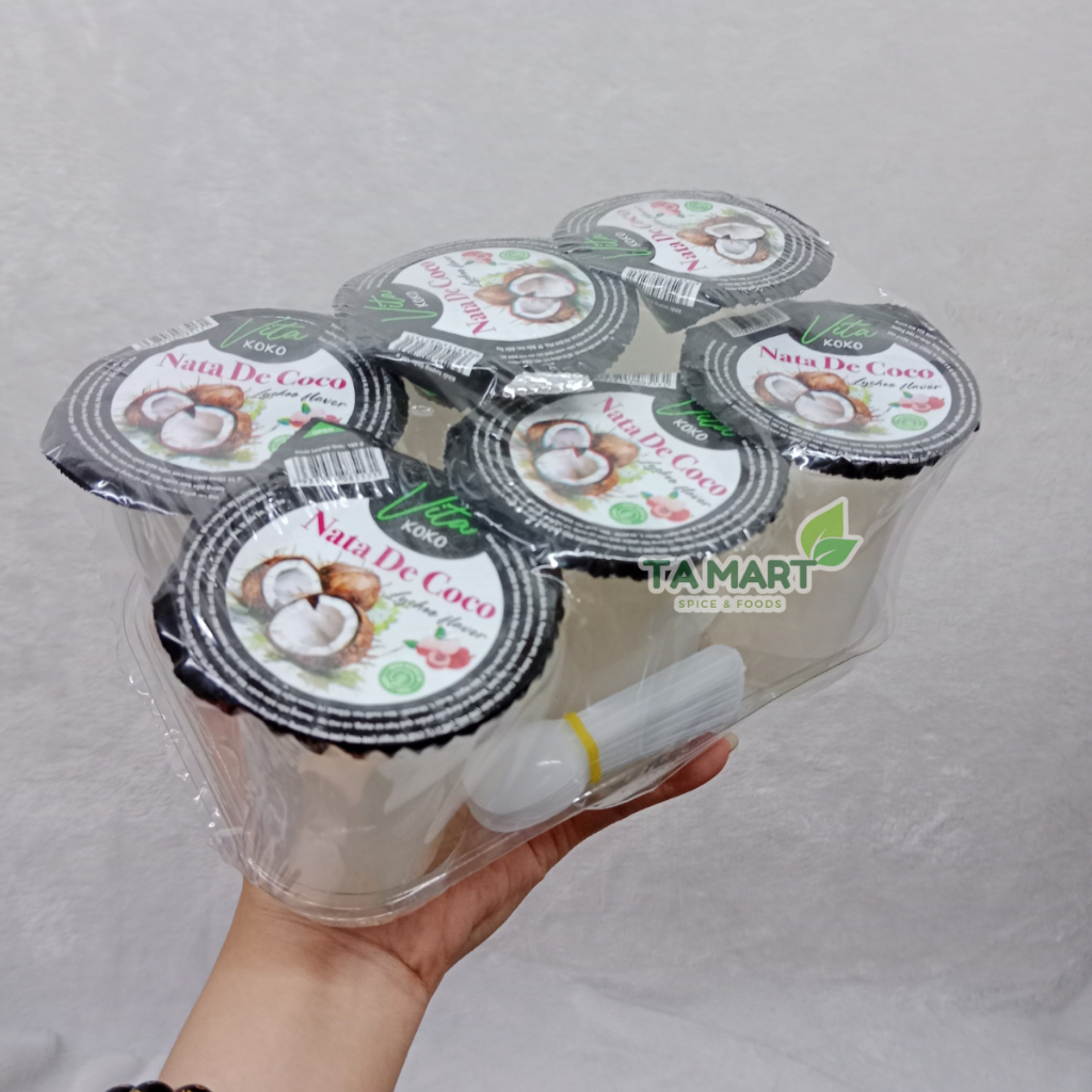Thạch dừa Vita Koko Nata De Coco lốc 6 hũ (180g x 6 hũ) | Shopee Việt Nam