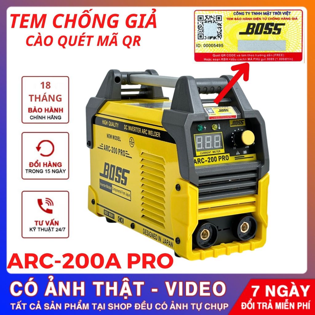 Máy hàn Boss ARC200 PRO, sản phẩm hàng cao cấp, máy hàn điện tử boss ...