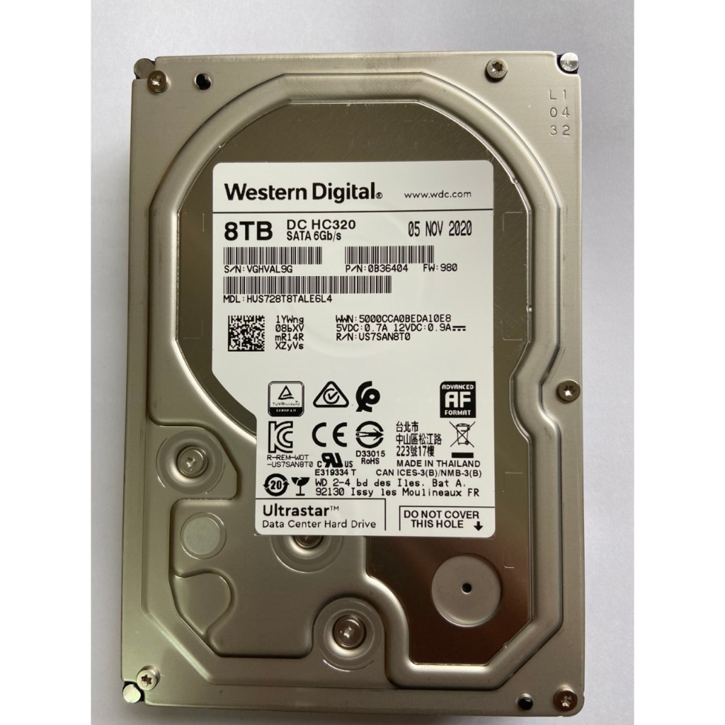 Ổ cứng HDD WD Enterprise Ultrastar DC HC320 8TB/ 7200rpm Sata 256MB - HUS728T8TALE6L4 | Shopee ...