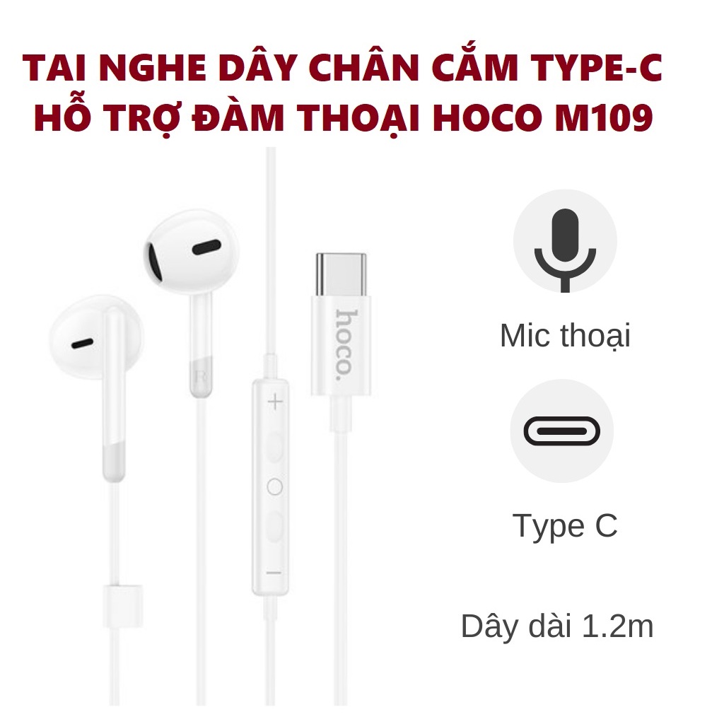 Tai nghe dây giắc cắm Type C hỗ trợ đàm thoại cho điện thoại máy tính ...