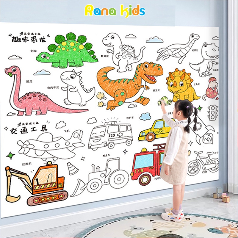 Tranh tô màu dán tường 3M cho bé Rana Kids giấy dày loại 1 | Shopee ...