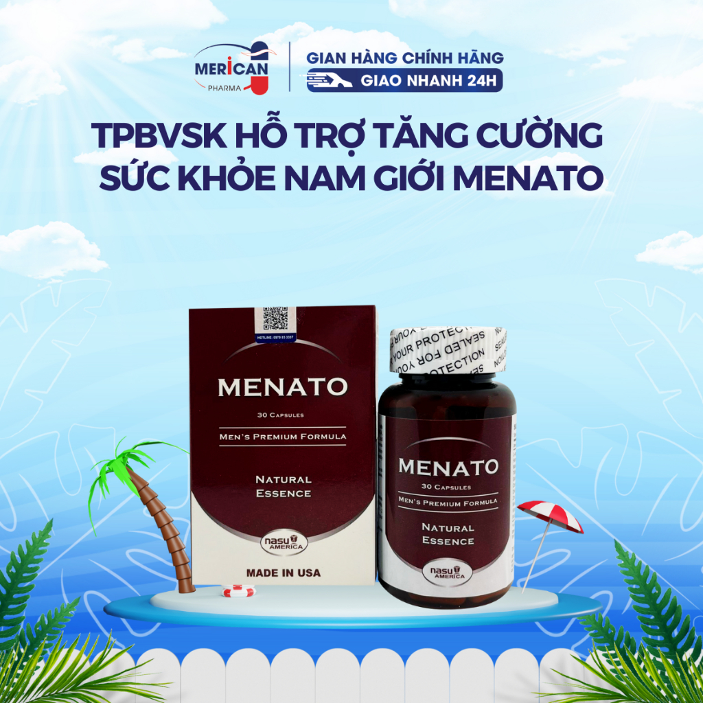 [CHÍNH HÃNG] Viên uống hỗ trợ tăng cường sức khỏe phái mạnh MENATO hộp ...