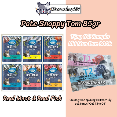 [Real] Pate Snappy Tom Gói 85g Real Fish & Real Meat - Pate Cho Mèo ...