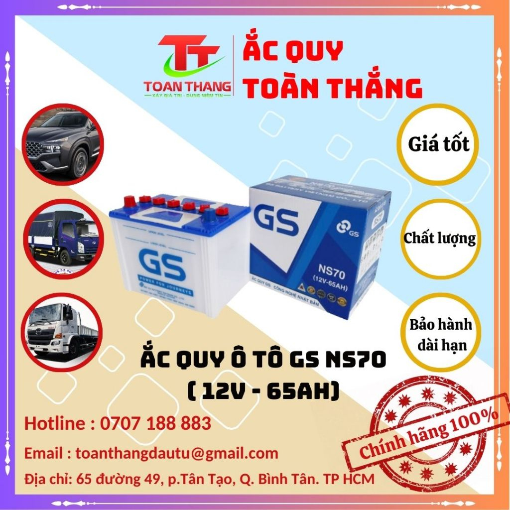 ẮC QUY Ô TÔ GS NS70 (12V-65AH) | Shopee Việt Nam