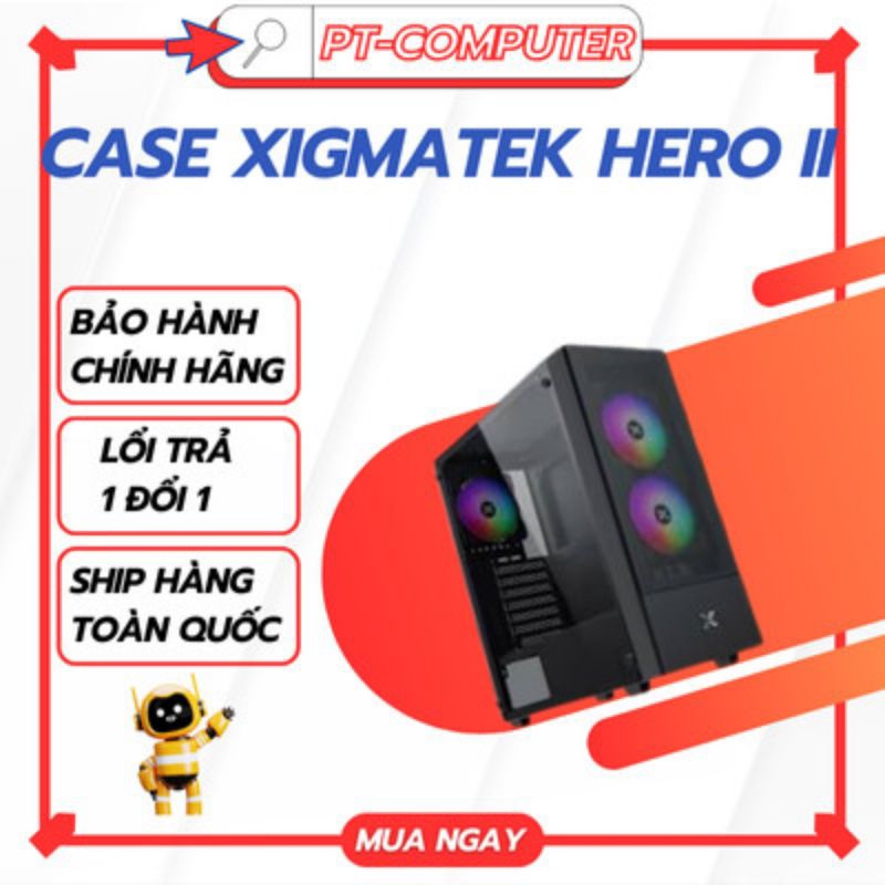 Thùng máy Case Xigmatek Hero II , Hero II Air 3F Đen | Kèm 3 Fan RGB ...