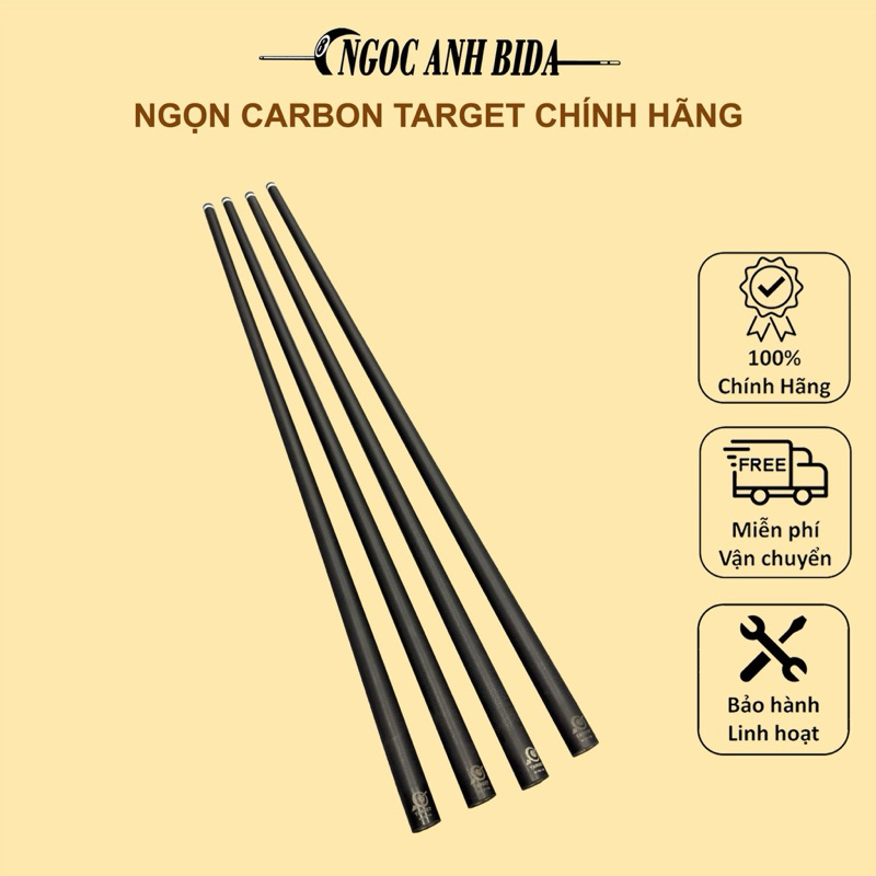 Ngọn cơ Target full carbon chuyên pool, đầu 12.5m, ren 18 - ren radial ...