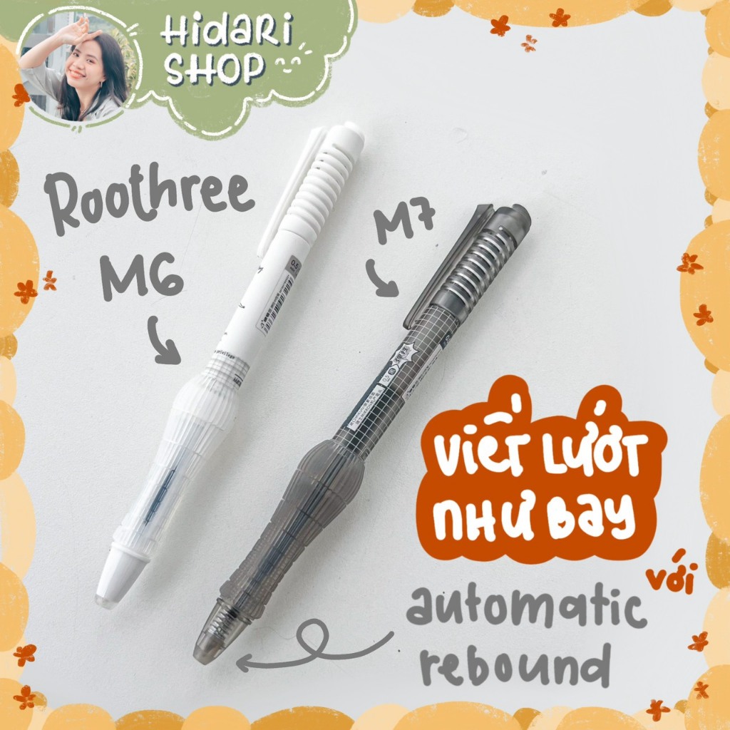 Bút Công Thái Học Roothree M6 M7 M9 Viết Lướt Như Bay Khô Nhanh Đệm Tay Siêu Êm Automatic ...