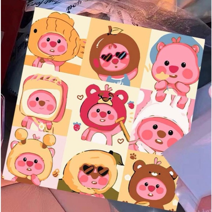 Tranh số hóa capybara, loopy, labubu, Tranh tô màu số hóa đã căng khung ...