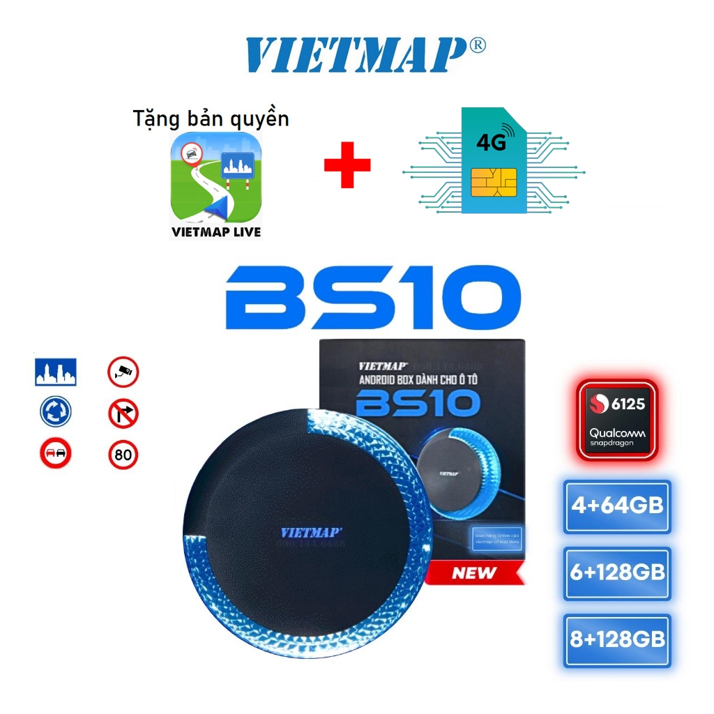 Android Box Ô Tô VIETMAP BS10 dành cho màn hình zin TẶNG KÈM Dẫn Đường ...