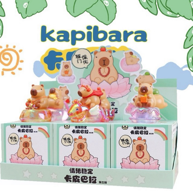 Mô hình ngẫu nhiên có đèn Chuột lang Capybara đài sen ( hộp xanh nhạt ...