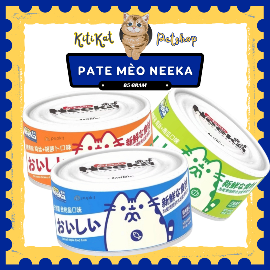 Pate mèo Neeka lon 85g dạng sốt thịt, Pate Neeka cho mèo dạng gravy vị ...