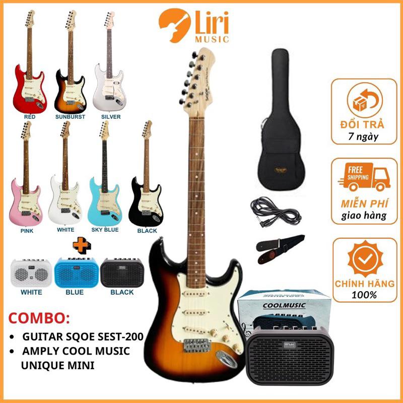 Combo Guitar điện Sqoe Sest200 Và Amply Coolmusic Mini Chính hãng | Shopee Việt Nam