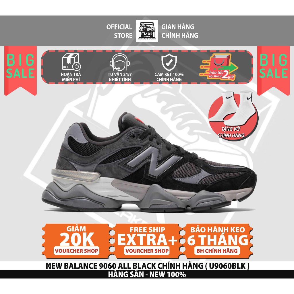 [ HÀNG CHÍNH HÃNG CÓ SẴN ] Giày 𝐍𝐄𝐖 𝐁𝐀𝐋𝐀𝐍𝐂𝐄 9060 BLACK ( U9060BLK ...
