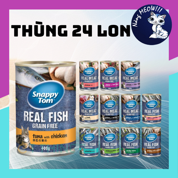 COMBO 24 LON PATE CHO MÈO LỚN SNAPPY TOM LON 400g NÀNG MEOW | Shopee Việt Nam