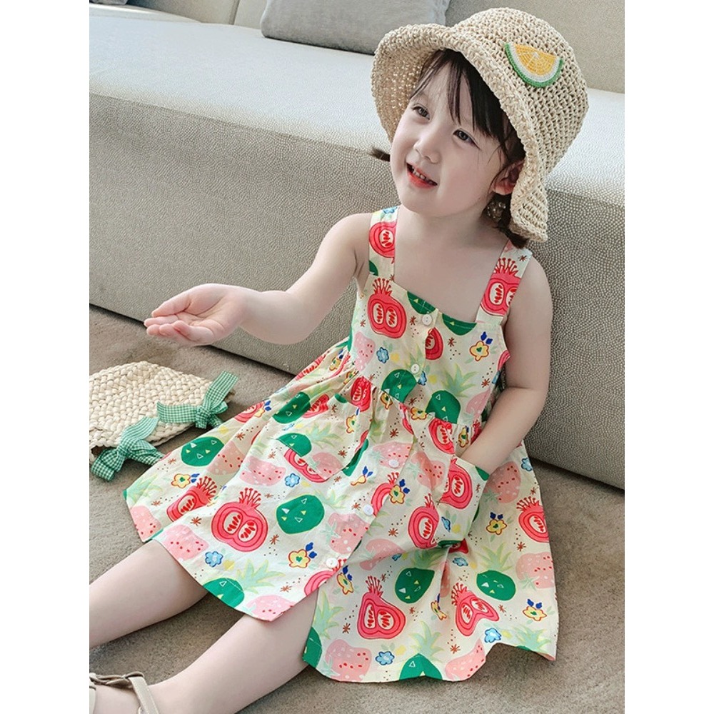 Váy 2 dây họa tiết dễ thương cho bé gái từ 8-45kg cao cấp Happy Kids ...