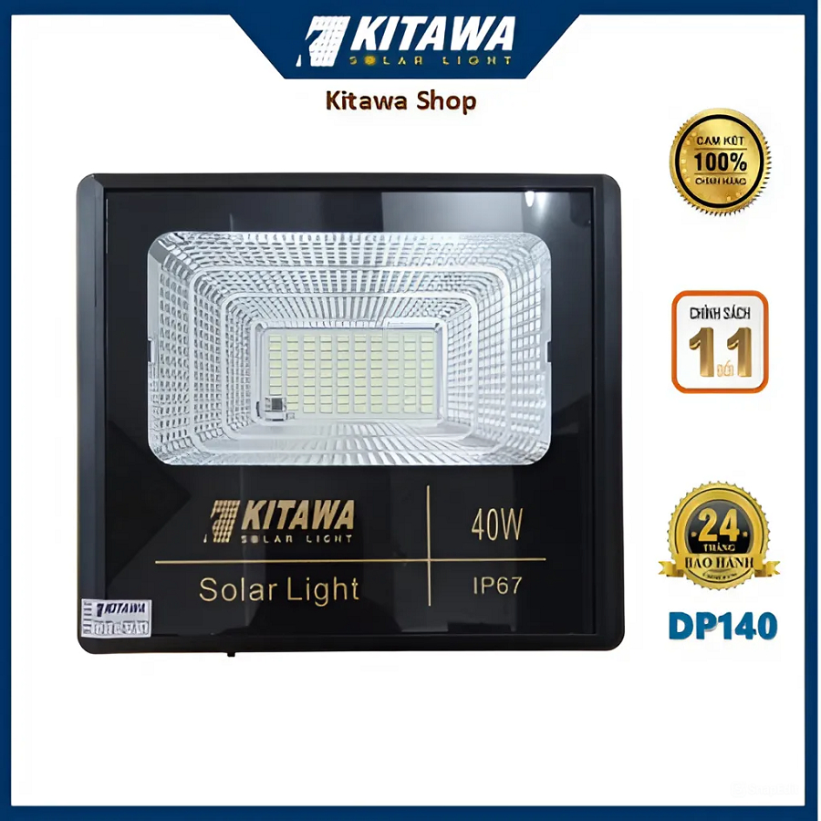 Đèn pha năng lượng mặt trời Kitawa 40W - DP140 Kitawa, 98 chip SMD 5730 độ sáng cao | Shopee ...