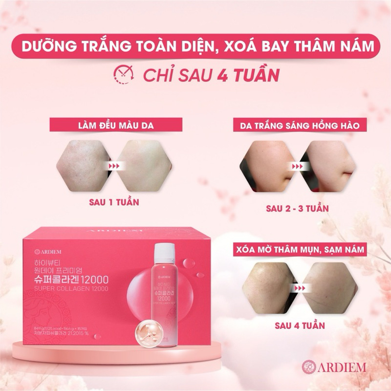 Nước uống Collagen hàm lượng cao 12000mg thủy phân trắng da , chống lão ...