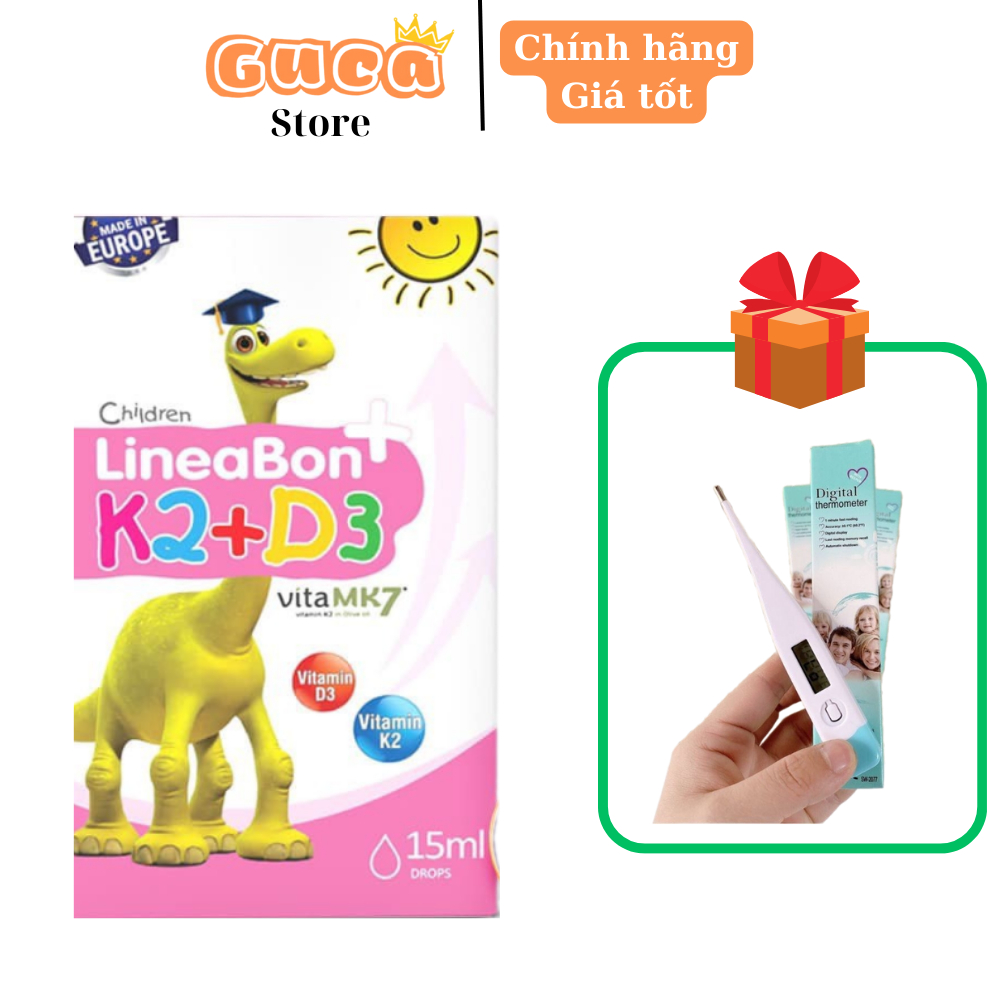 (Mẫu mới 15ml)Lineabon D3k2 bổ sung D3 K2 cho bé phát triển xương, răng ...
