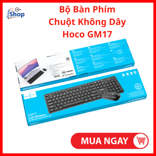 BỘ BÀN PHÍM VÀ CHUỘT KHÔNG DÂY GM17 2.4G (USB) nhẹ đẹp ,SHOPKUN. | Shopee Việt Nam