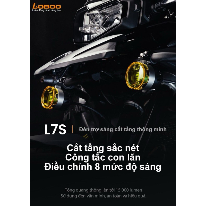 Đèn trợ sáng LOBOO L7S - bản nâng cấp L7 ( 2 đèn + bộ dây công tắc ...