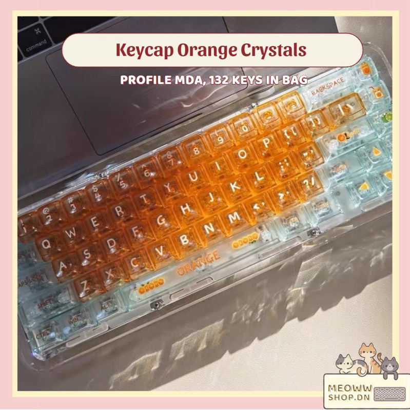 Keycap Orange Crystal | Keycap trong suốt phối cam trắng | Shopee Việt Nam