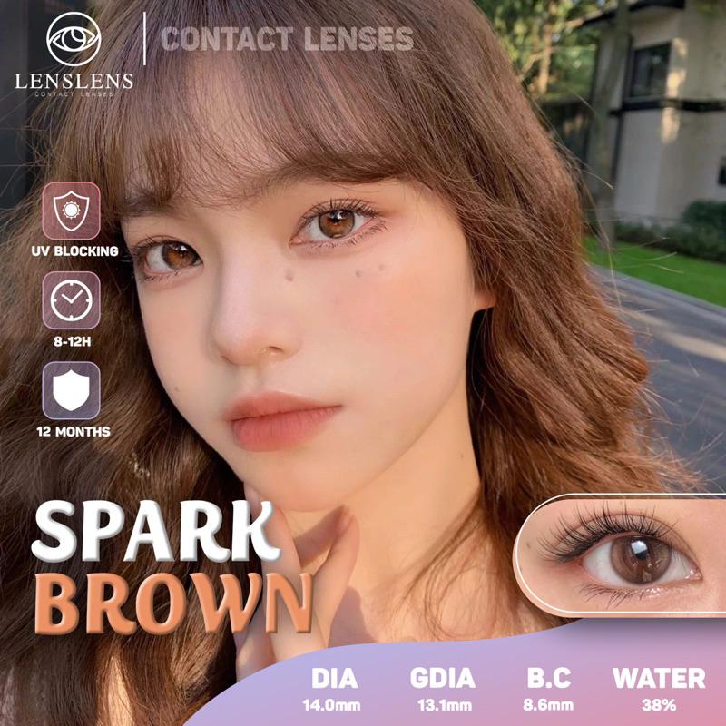 Lens Mắt Kính Áp Tròng Nâu Chocolate Pha Nhũ Mịn Spark Brown | Shopee Việt Nam
