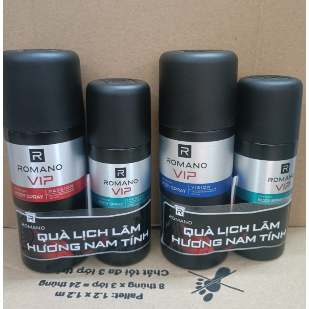 Xịt khử mùi cao cấp Romano VIP Passion / Vision 150ml tặng kèm xịt vip ...