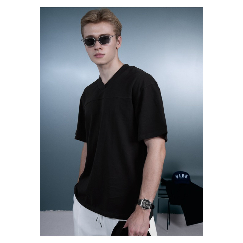 Áo thun cổ tim VIBE FREE cotton 100% 250gsm cao cấp form over | Shopee ...