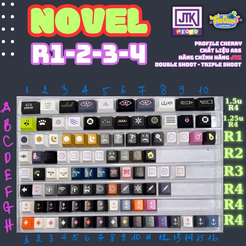 Chính Hãng JTK | Keycap Novel R1 R2 R3 R4 | ABS Double Shoot | Keycap Hình | Shopee Việt Nam